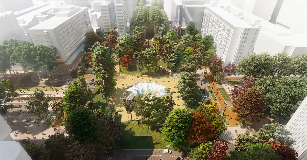 Geplande transformatie verkoelt Rotterdams Hofplein met 7 graden