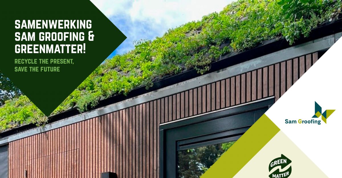 Nu ook gerecycled kunstgras in groene daken van Sam Groofing